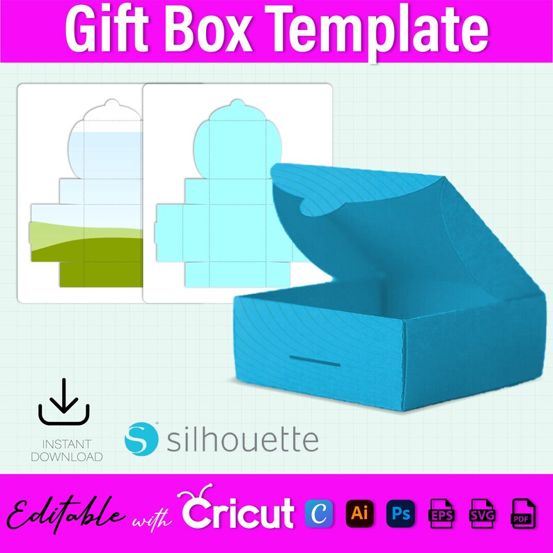 Gift Box Template, Gift Box SVG, Editable Gift Box, Box Template ...