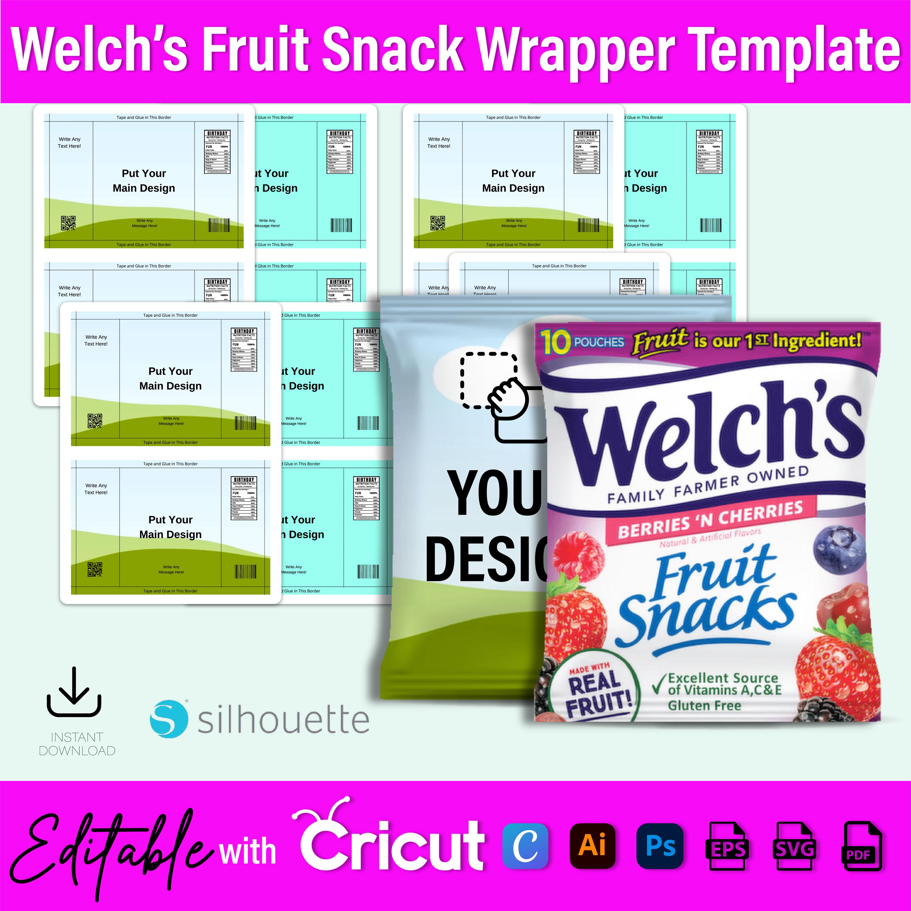Welches Fruit Snack Template, Editable Blank Fruit Snack Label, Fruit ...