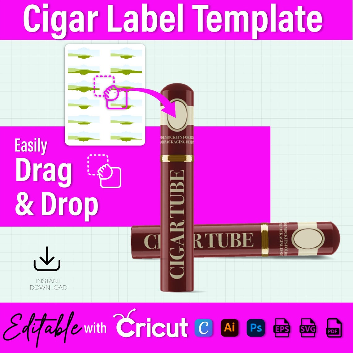 Cigar Label Template Bundle, Cigar Label Svg, Cigar Sticker Template ...