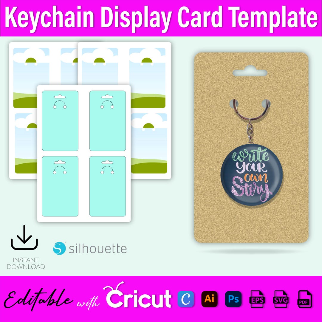 Keychain Display Card Template, Keychain Display Card SVG, Keychain ...