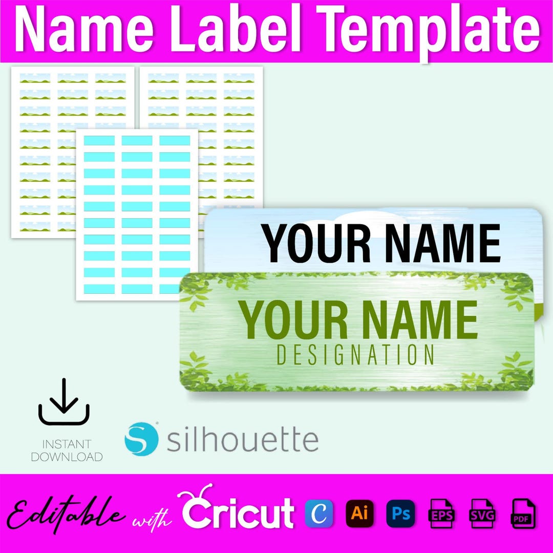 Name Label Template, Name Tag Template, School Labels Template, Name ...