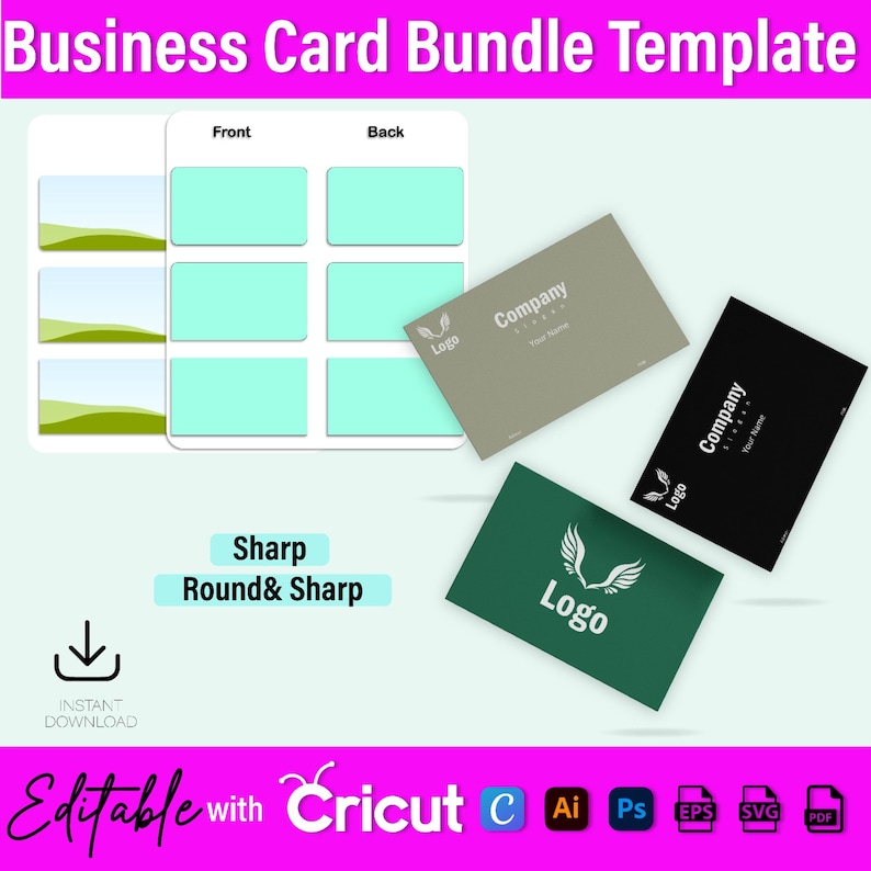 Business Card Template, Business Card Svg, 3x2.5business Card, Drag ...