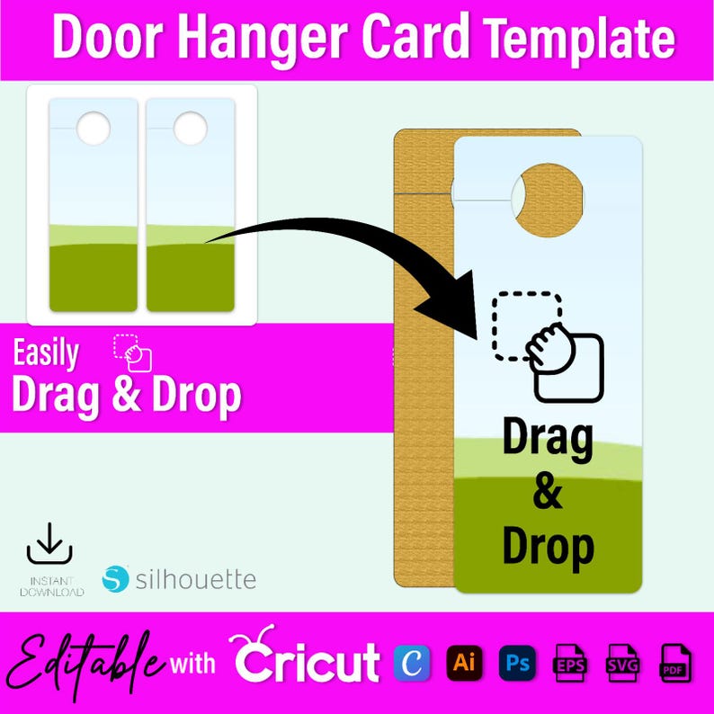 Door Hanger Template, Doorknob Hanger, Door Knob Hanging Sign, Door ...