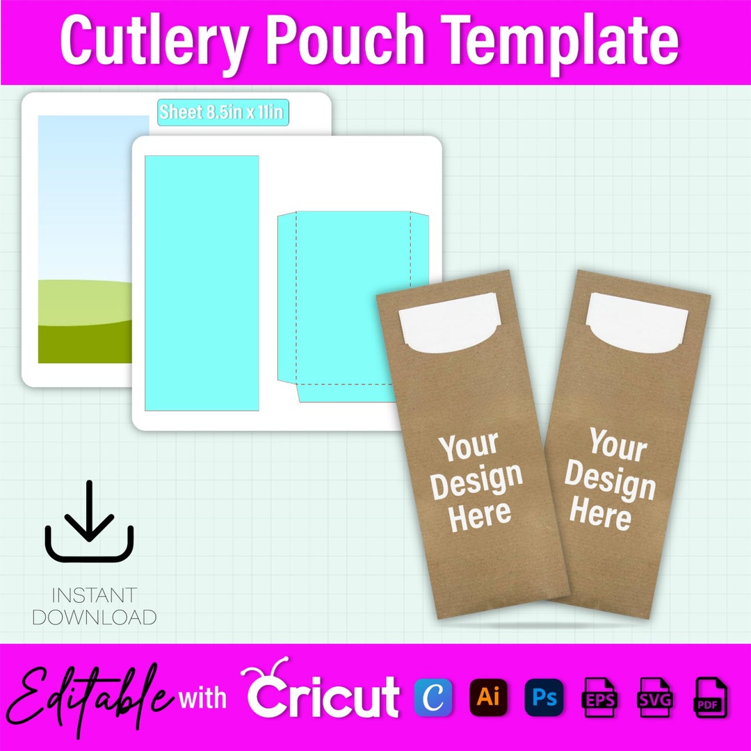 Cutlery Pouch Template, Cutlery Paper Holder, Cutlery Pouch Holder ...
