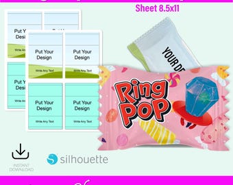 Blank Ring Pop Template, Canva Editable Ring Pop Wrapper Template ...