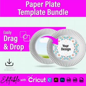 Paper Plate Template Bundle: Canva Editable Design (digital Download ...