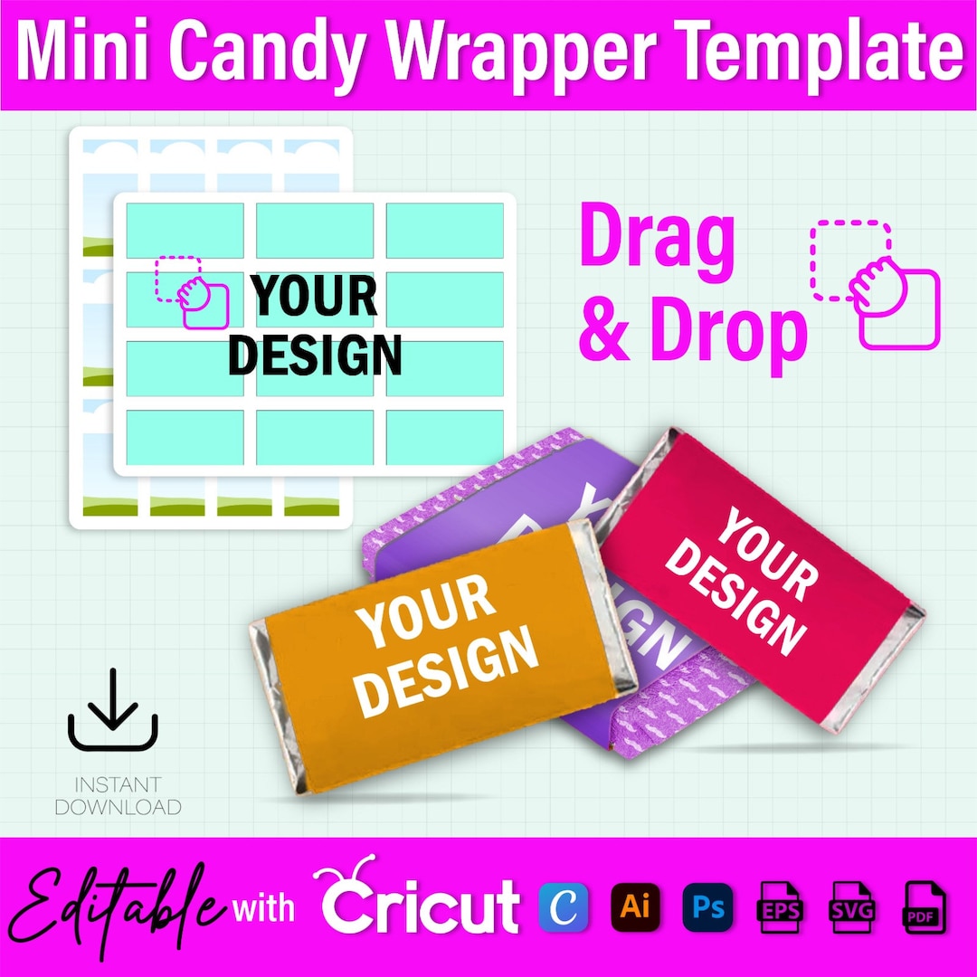 Mini Candy Bar Wrapper Template: Party Favor (canva Editable File) - Etsy