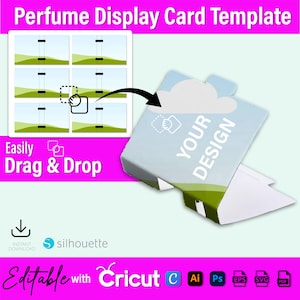 Perfume Sample Display Card Template: DIY Perfume Bottle Box (digital ...