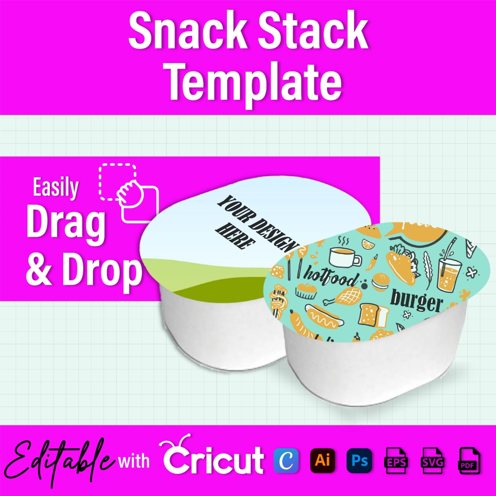 Snack Stack Template, Snack Stack Label Canva Template, Snack Stack ...