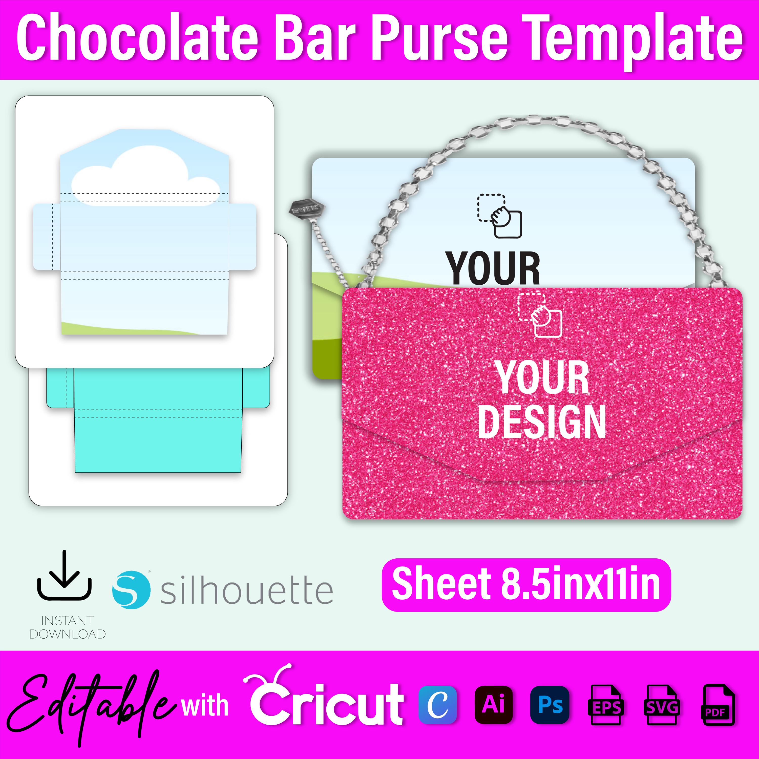 Chocolate Bar Purse Template, Chocolate Bar Purse Wrapper SVG ...