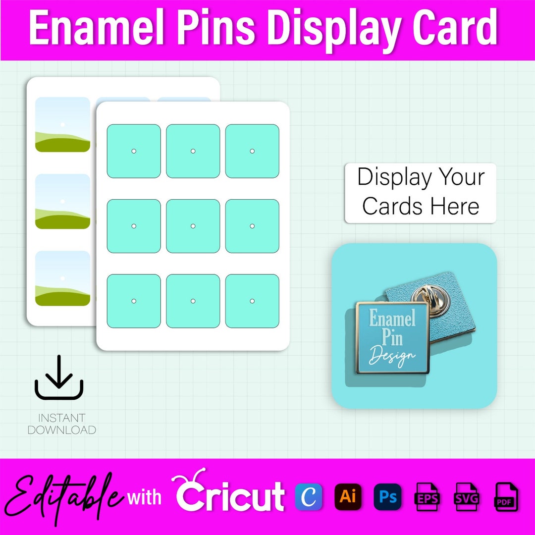 Enamel Pin Display Card Template. Keychain Display Card Template ...