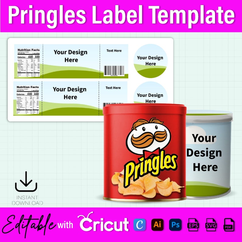 1.3oz Pringles Template, Pringles Labels, Chip Can Label Template ...