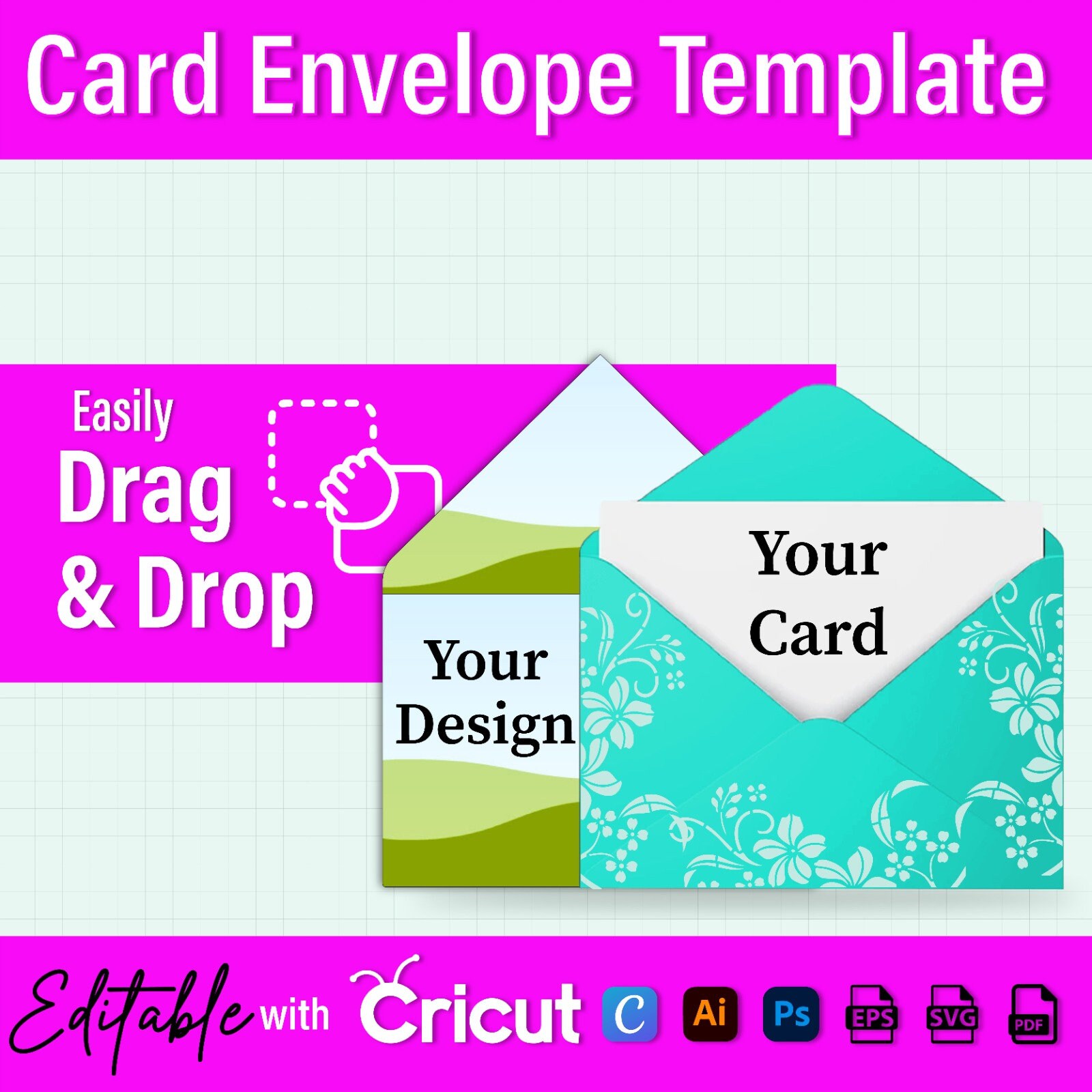 Card Envelope Template Svg, Card Envelope Template, DIY Envelope Liner ...