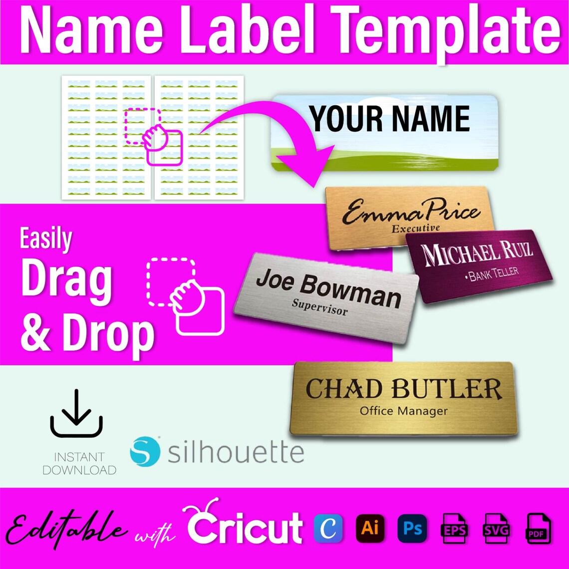 Name Label Template, Name Tag Template, School Labels Template, Name ...