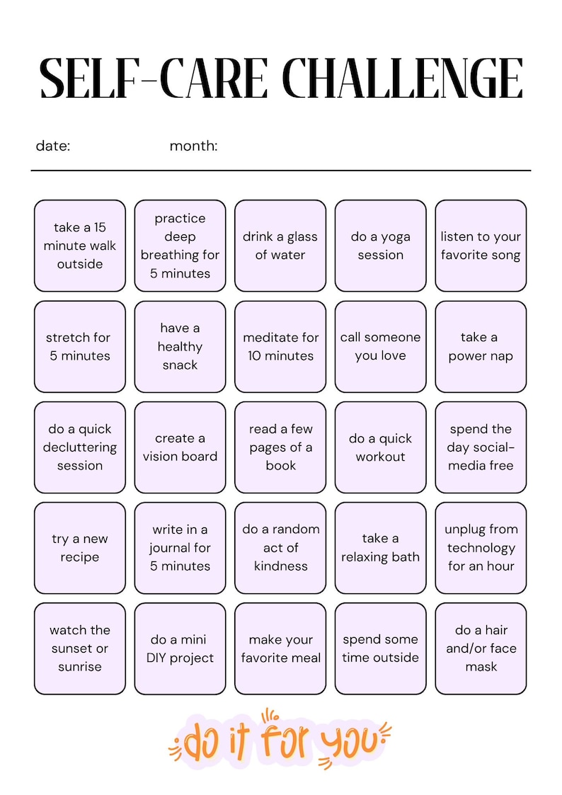 Digital Printable Self-care Planner - Daily Wellness Journal (9 ...