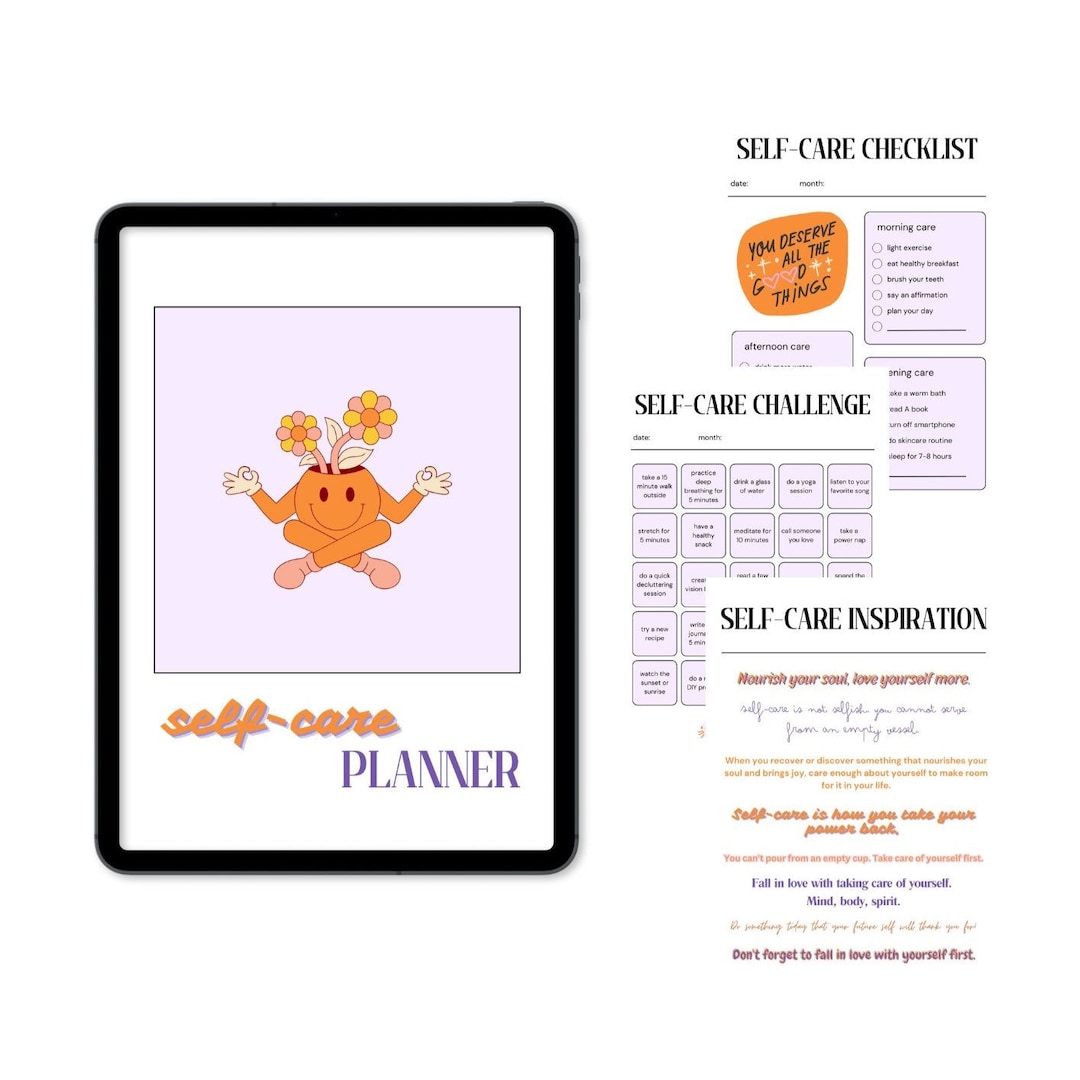 Digital Printable Self-care Planner - Daily Wellness Journal (9 ...