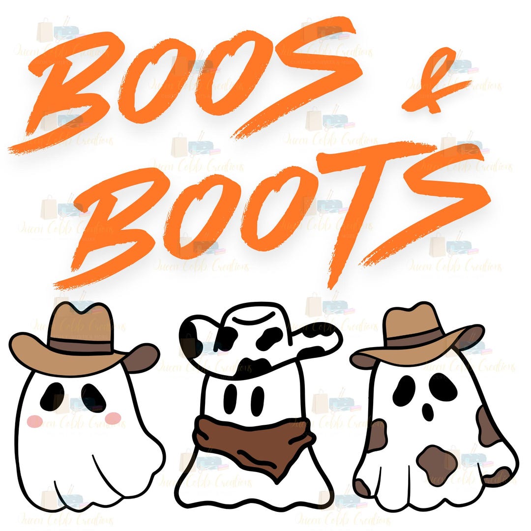 Boos & Boots PNG DTF - Halloween Ghost - Etsy