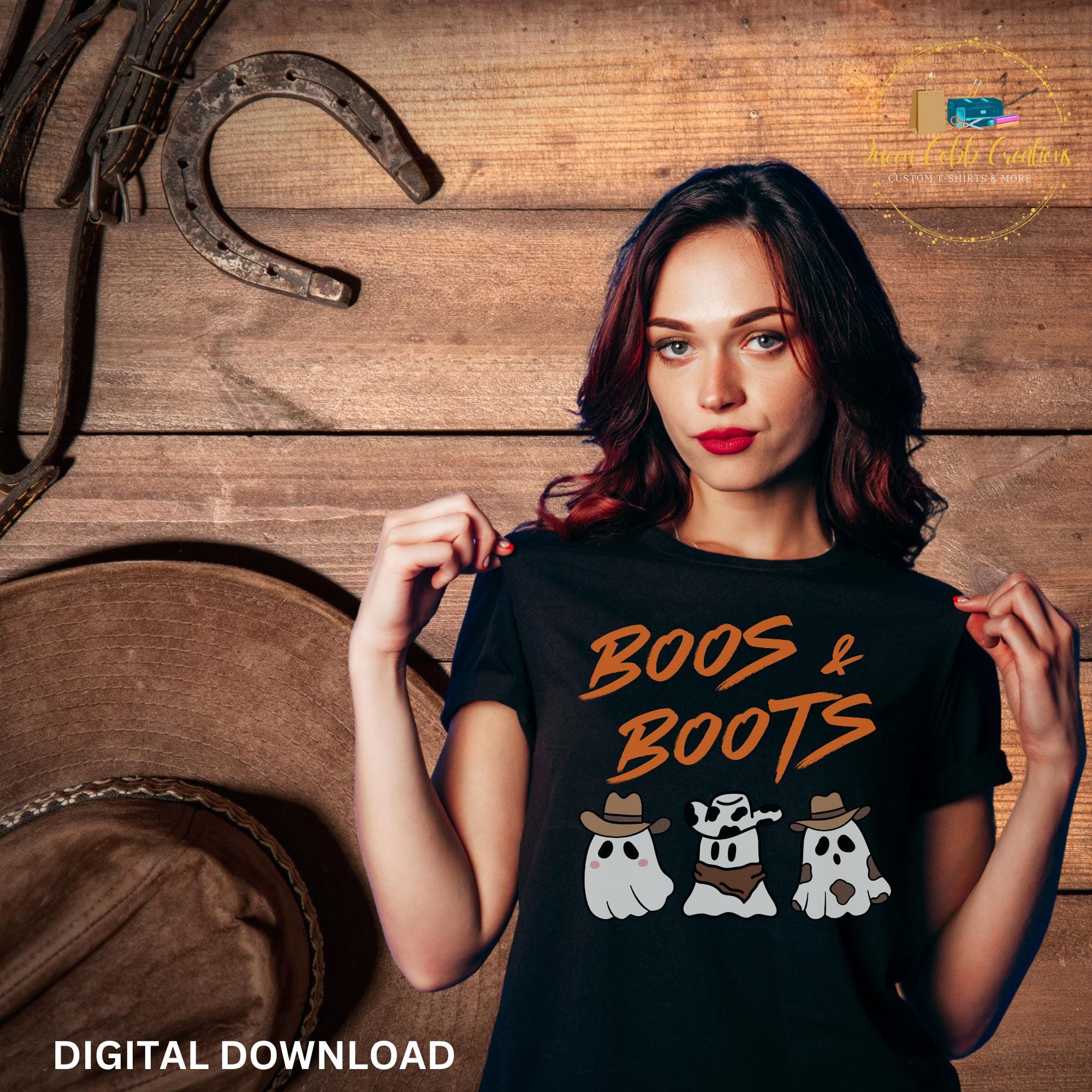 Boos & Boots PNG DTF - Halloween Ghost - Etsy
