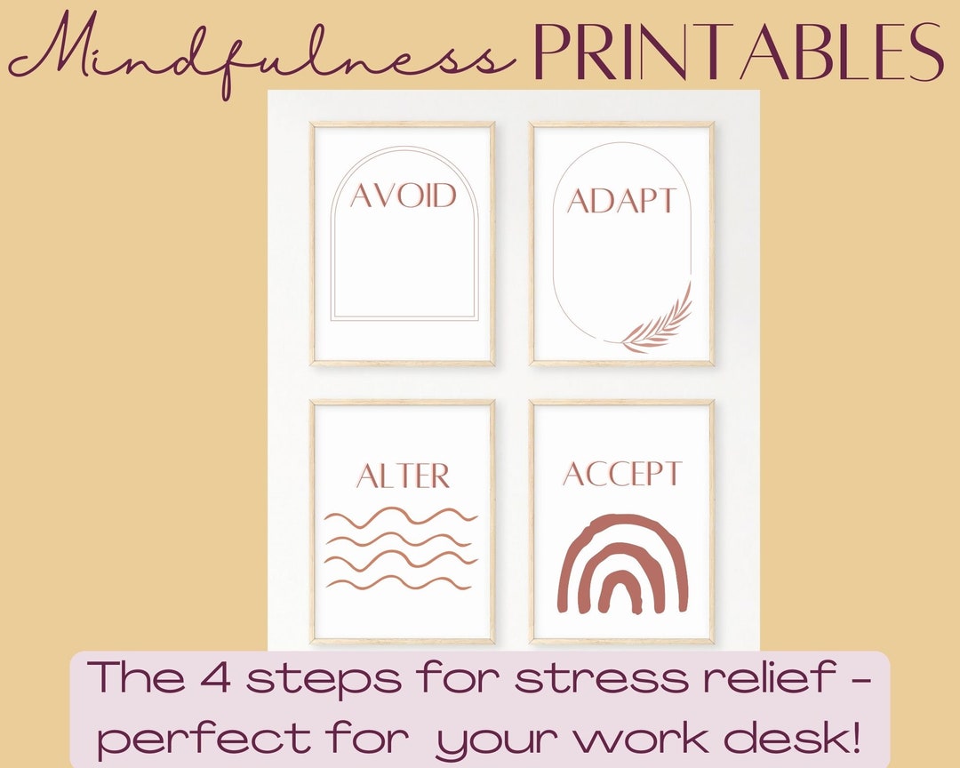 Mindfulness Printable, Stress Relief, Stress Management, Desk, Teacher ...