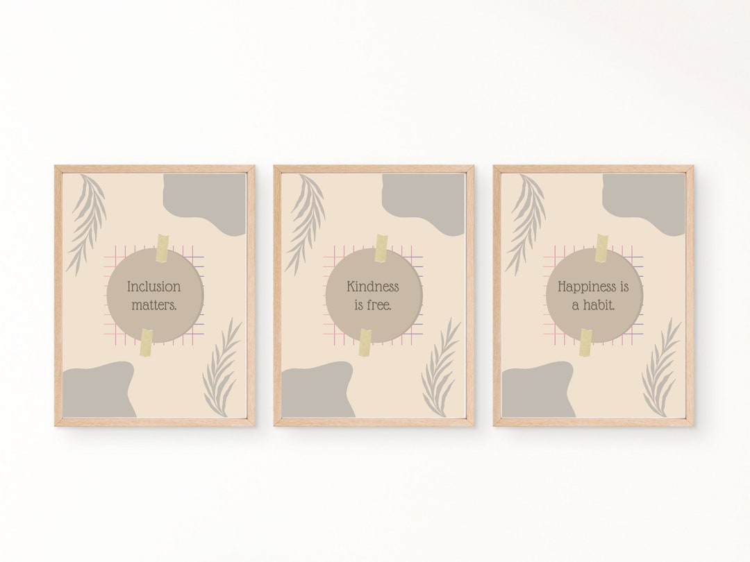 Classroom Poster, Boho, Minimal, Peach, Pink, Kindness, Inclusion ...