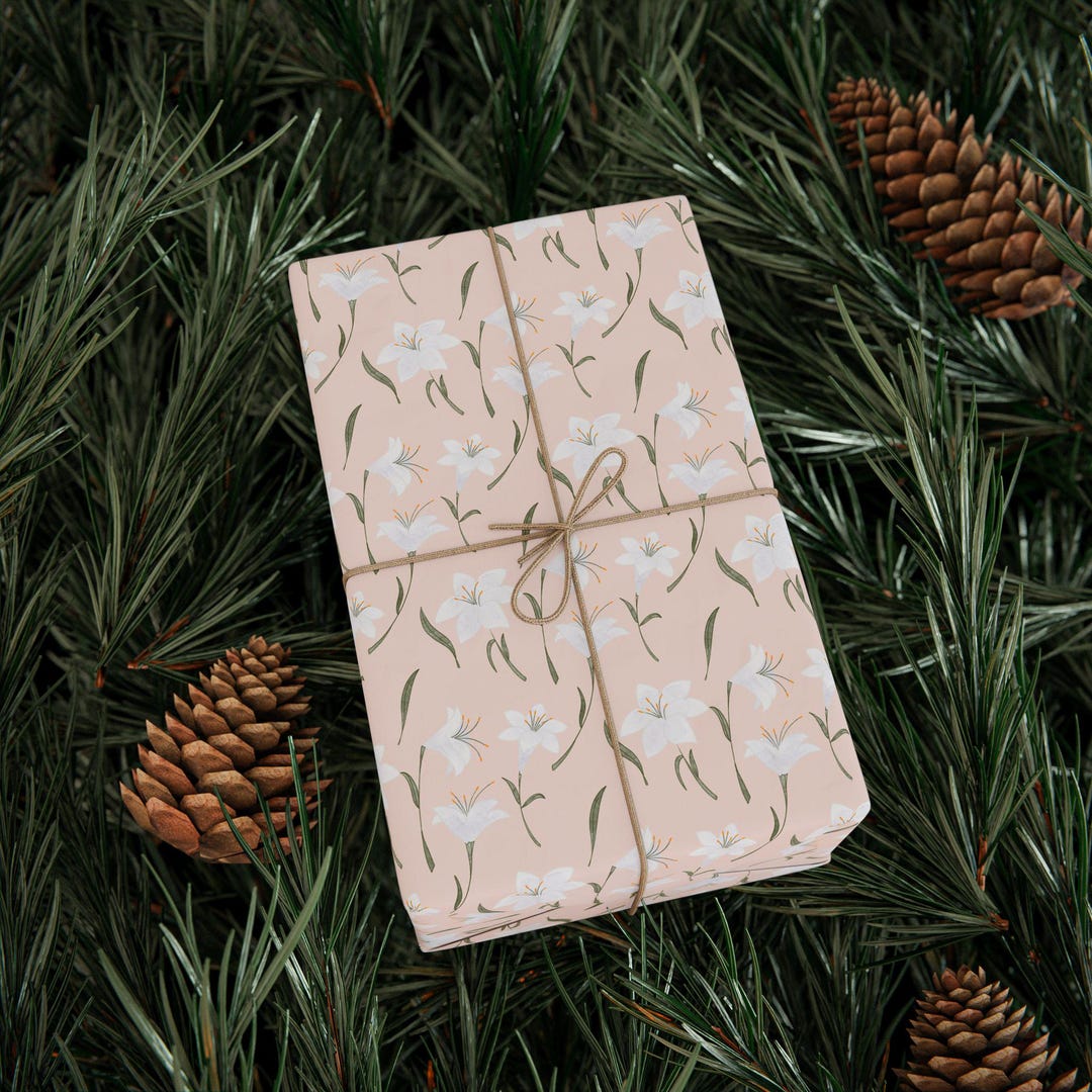 Vintage Pastel White Lily Flower Chalk Graphite Drawing Pattern ...