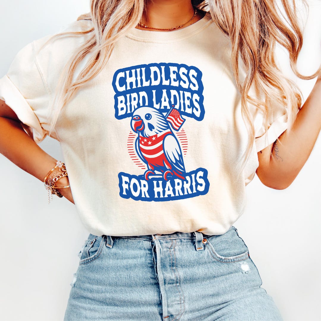 Childless Bird Ladies for Kamala Harris T-shirt, Childless by Choice ...