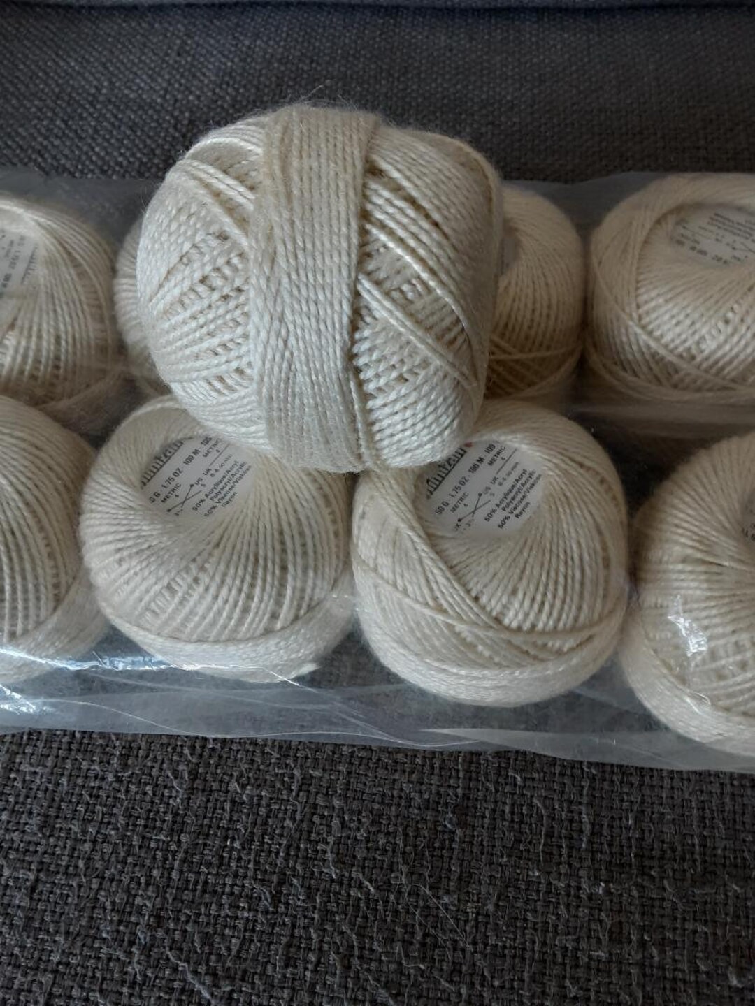 10-ball Bag Off-white Mimizan Acrylic Viscose Yarn - Etsy