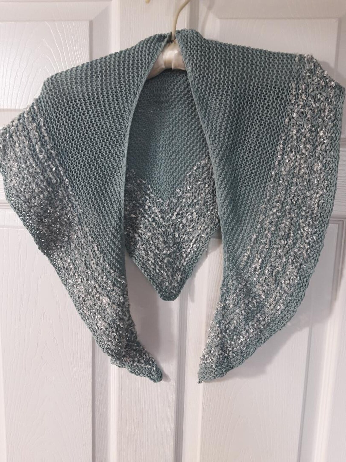 Triangle Cambridge Blue White Ribbon Like Silky Stripe Cotton Shawl - Etsy