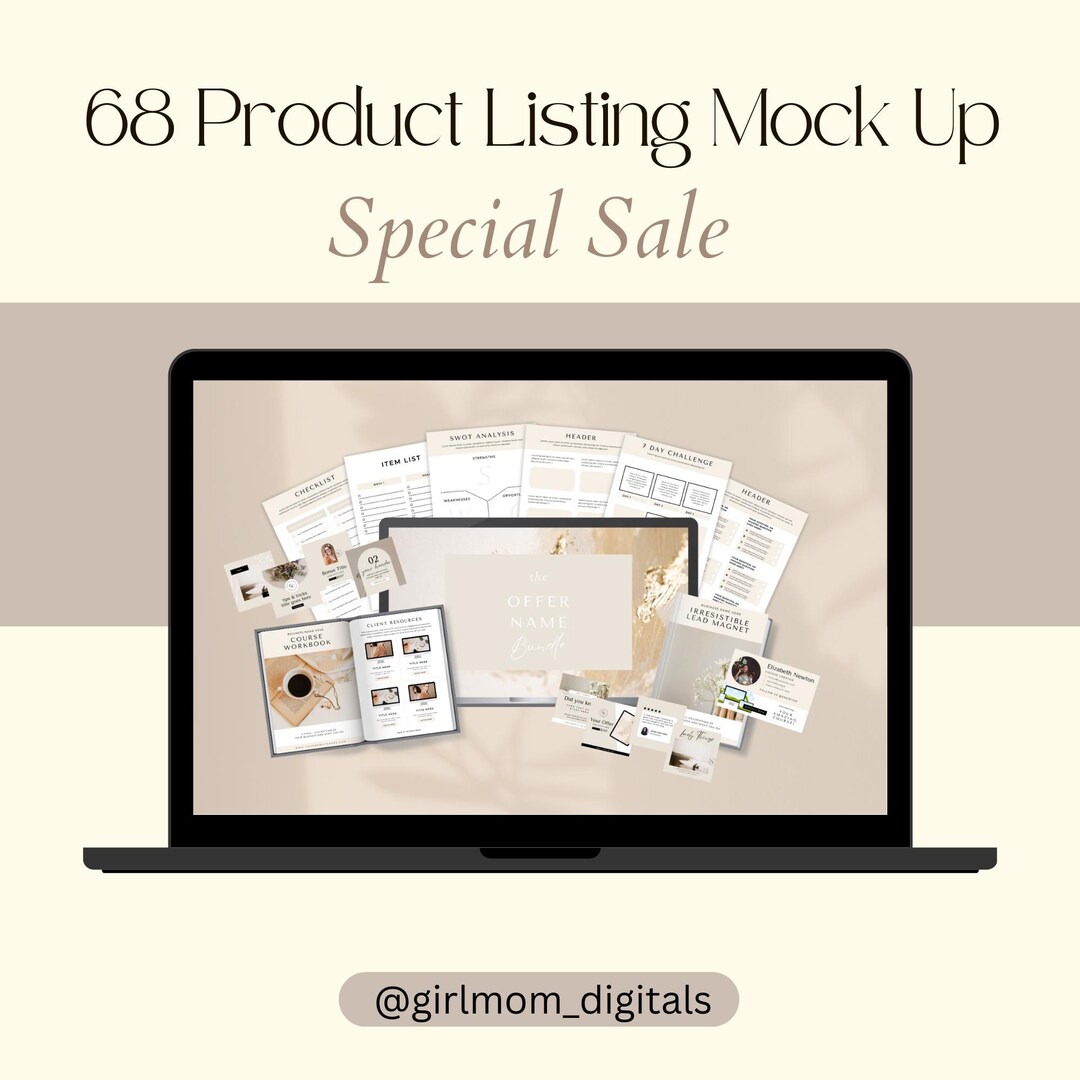 Product Listing Mock Up, Beige Mock Up, Lilac Theme Mock Up, Mock Up ...
