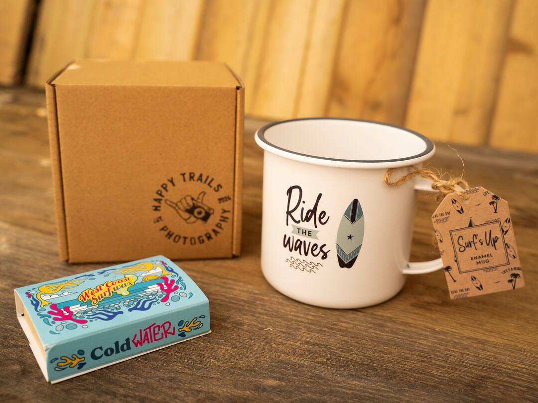 Ride the Waves Surf Gift Box Mug / Wax Surf Gifts for Surfers Surfing ...
