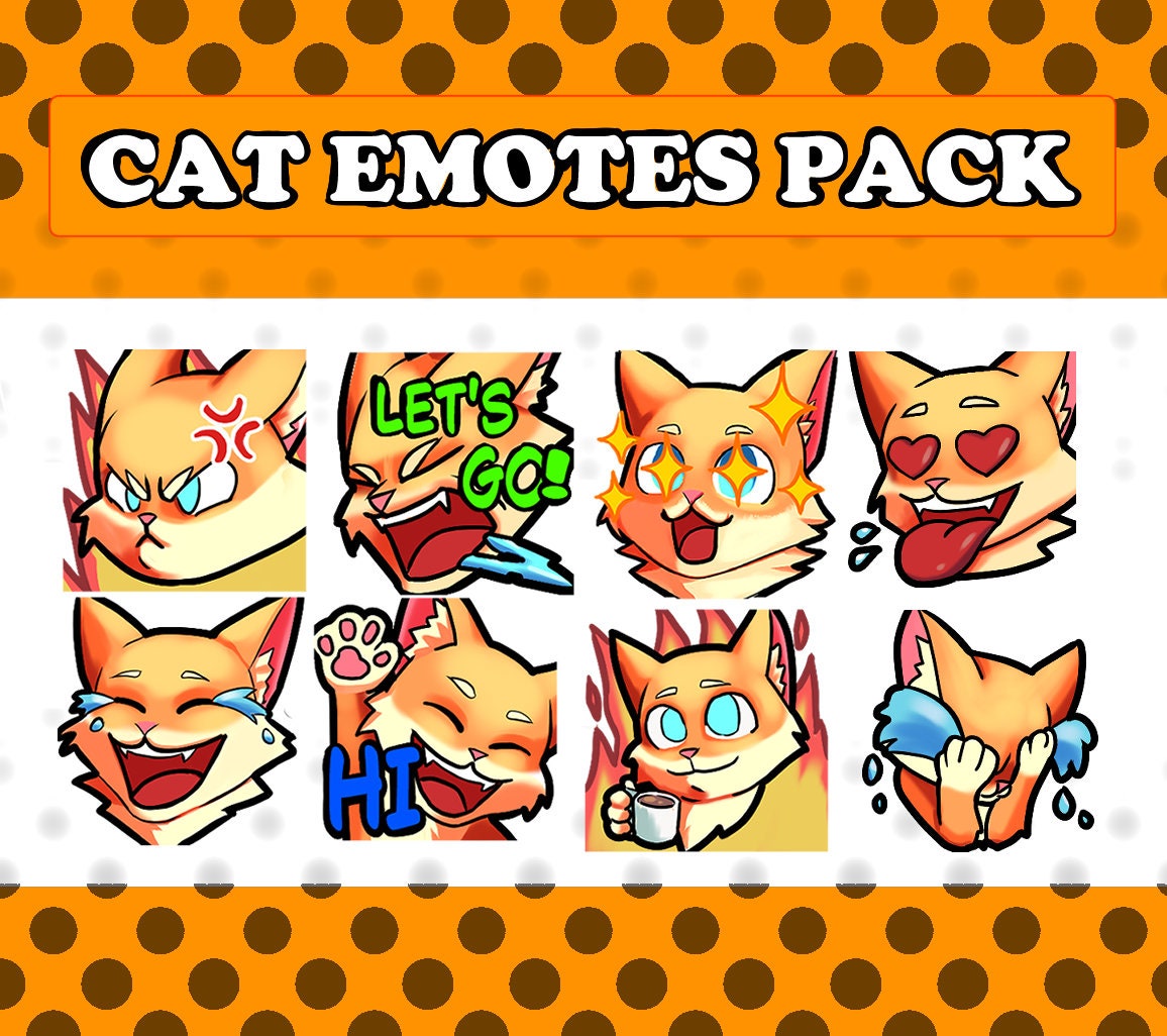 Twitch Emotes Cat Pack - Etsy