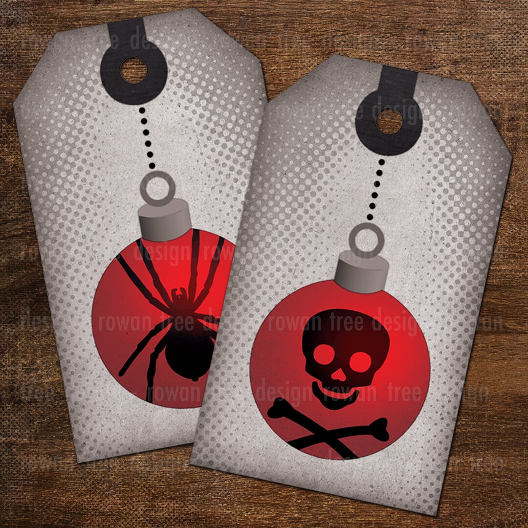 GOTH CHRISTMAS BAUBLES Printable Tags - No. 0007 - Etsy