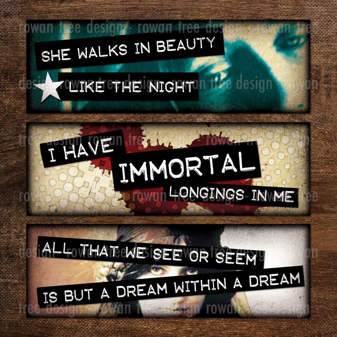 POETRY QUOTES Digital Collage Sheet 3x1in - No. 0125 - Etsy