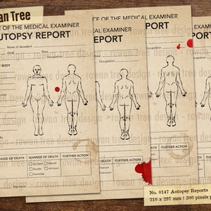 Printable AUTOPSY REPORTS True Crime Digital Download - No. 0147 - Etsy UK