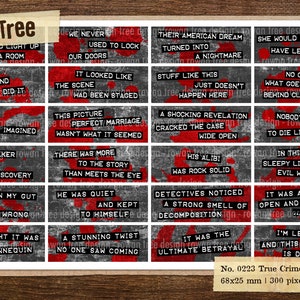 TRUE CRIME PHRASES Digital Collage Sheet 68x25mm - No. 0223 - Etsy
