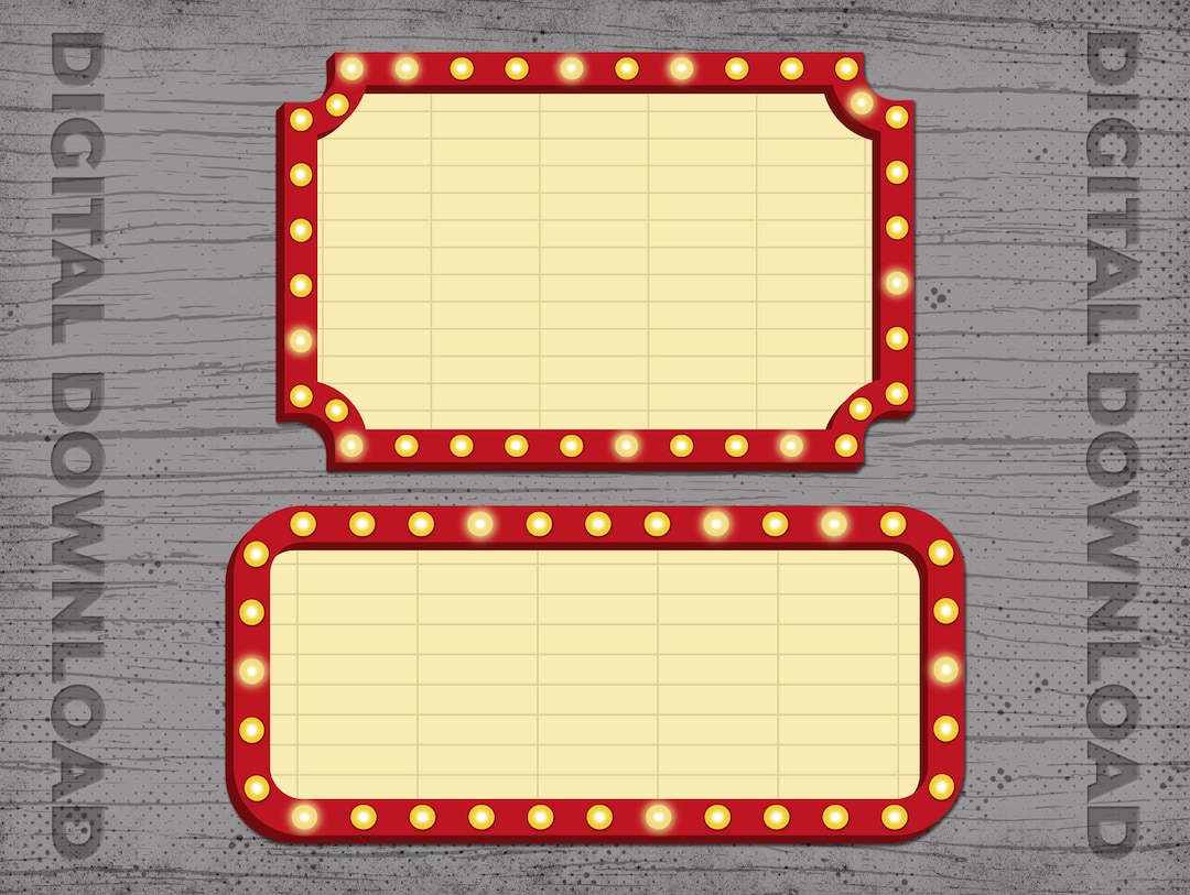 LARGE MARQUEE FRAMES Printable Images Movie Signs Clip Art - No. 0156 ...