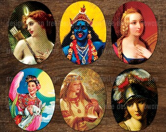 GREEK & ROMAN MYTHOLOGY Digital Collage Sheet 30x40mm Ovals | Etsy