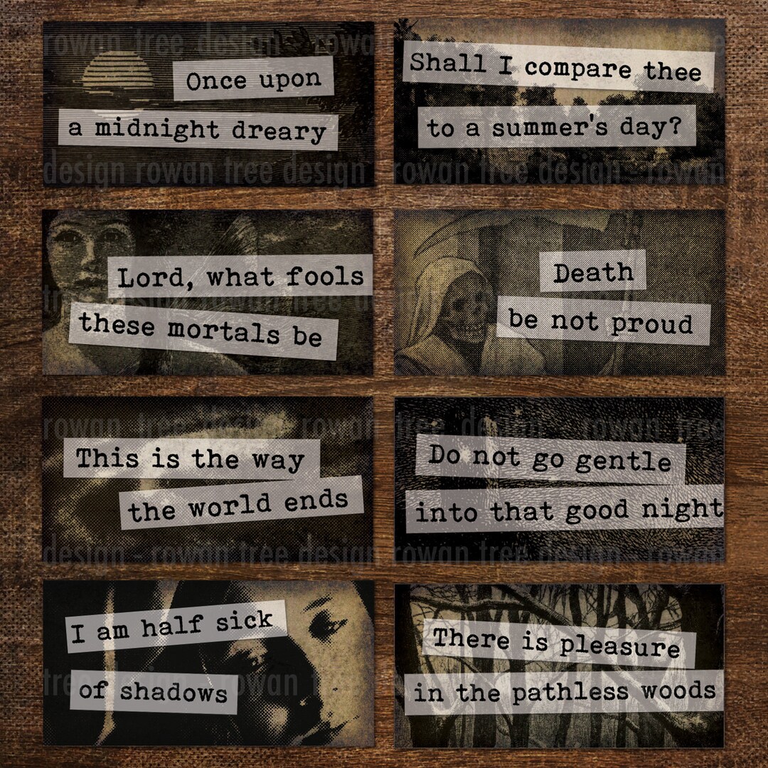 POETRY QUOTES Digital Collage Sheet 2x1in - No. 0034 - Etsy