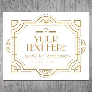 ART DECO SIGN Printable Large Personalized Art Deco Sign, Custom ...