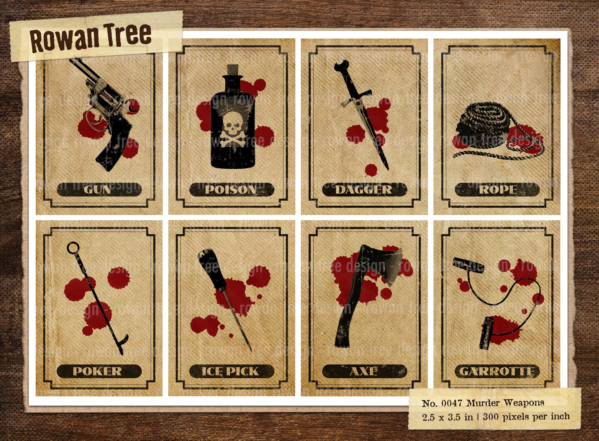 MURDER WEAPONS Digital Collage Sheet 2.5x3.5in True Crime No. 0047 - Etsy