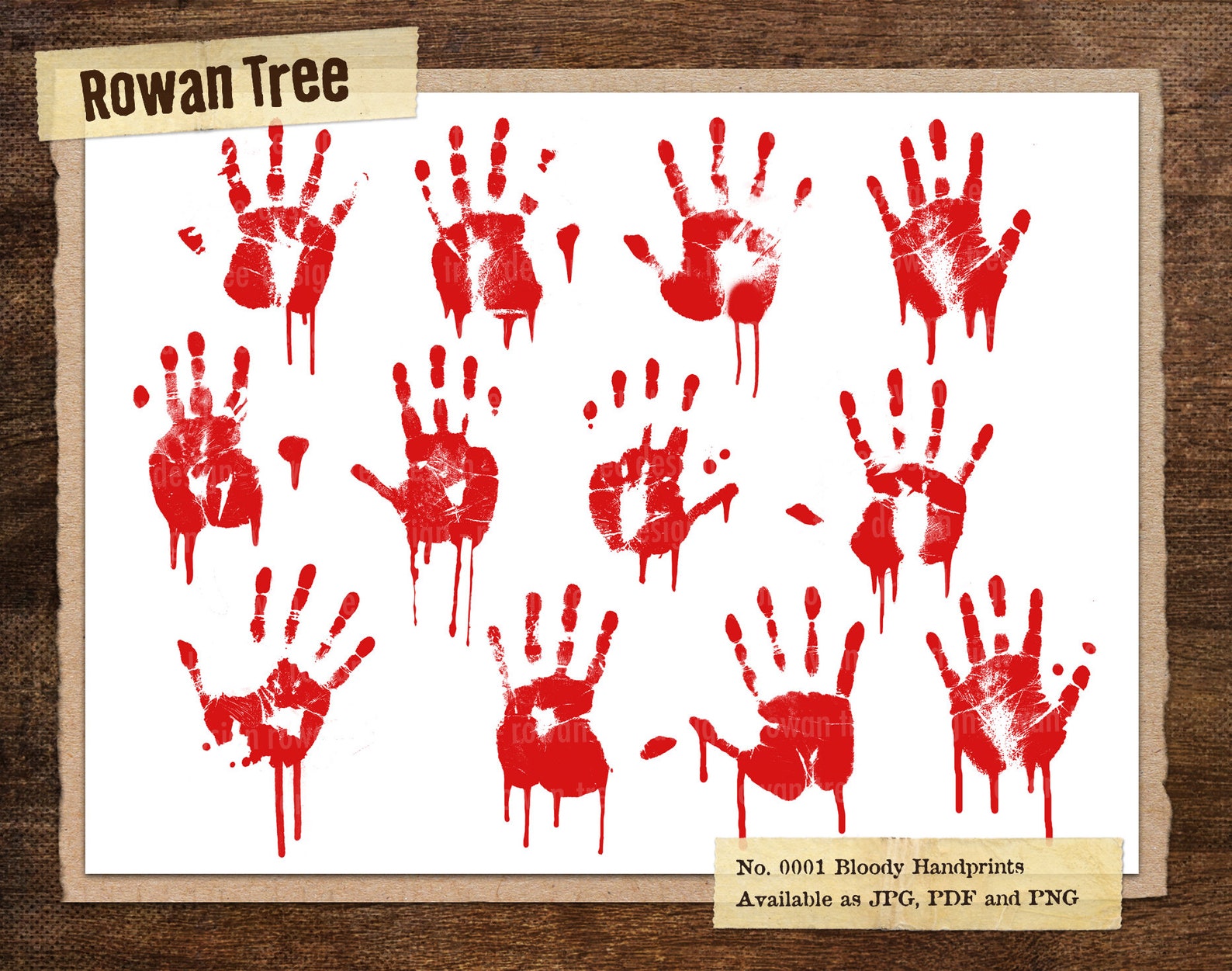 BLOODY HANDPRINTS Printable PNG Collage Sheet True Crime - No. 0001 ...