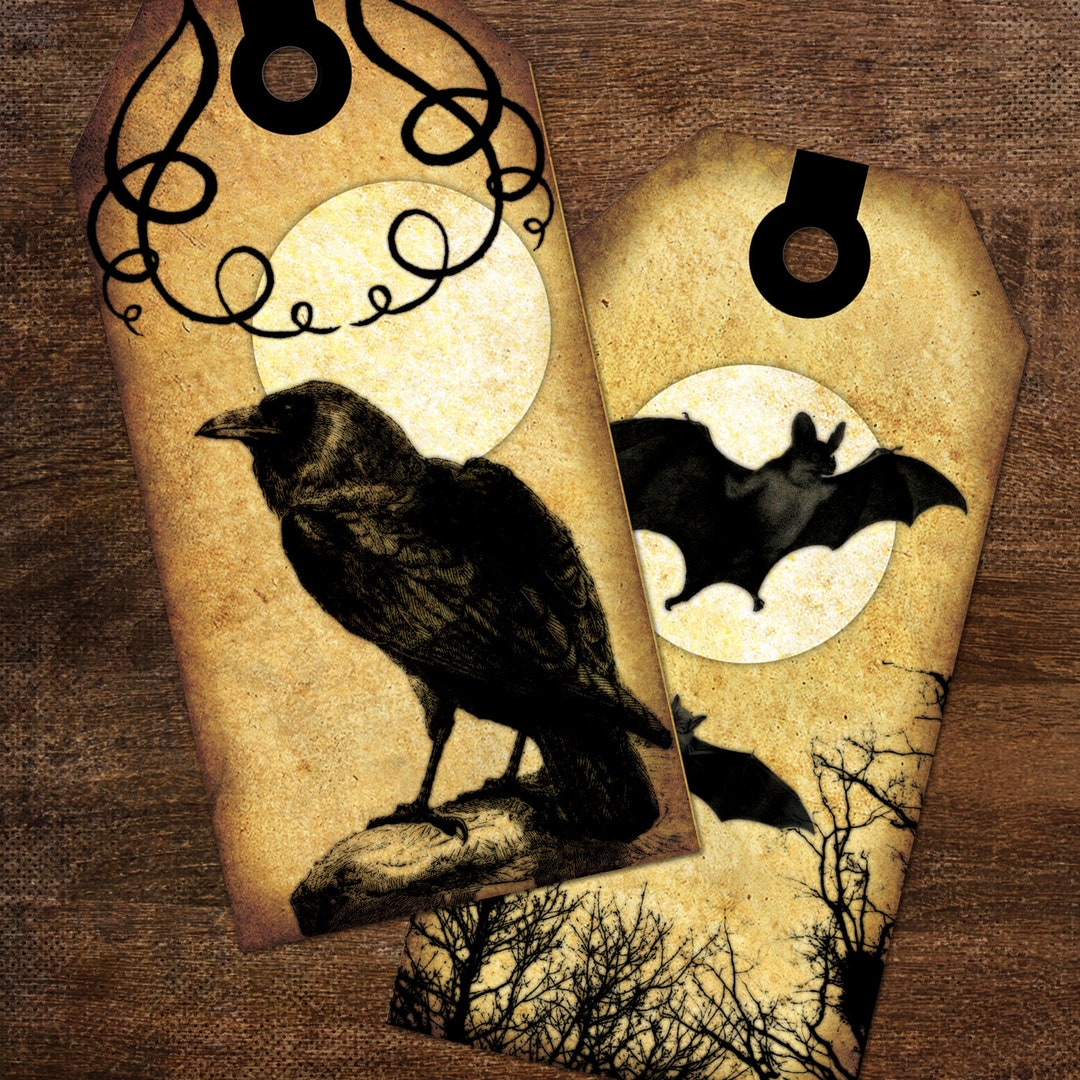 VICTORIAN GOTHIC Printable Tags Halloween - No. 0083 - Etsy