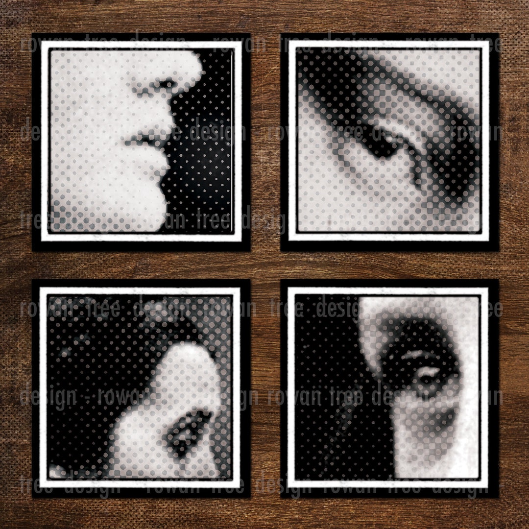 HALFTONE FACES Digital Collage Sheet 1.5in or 1in Squares - No. 0188 - Etsy