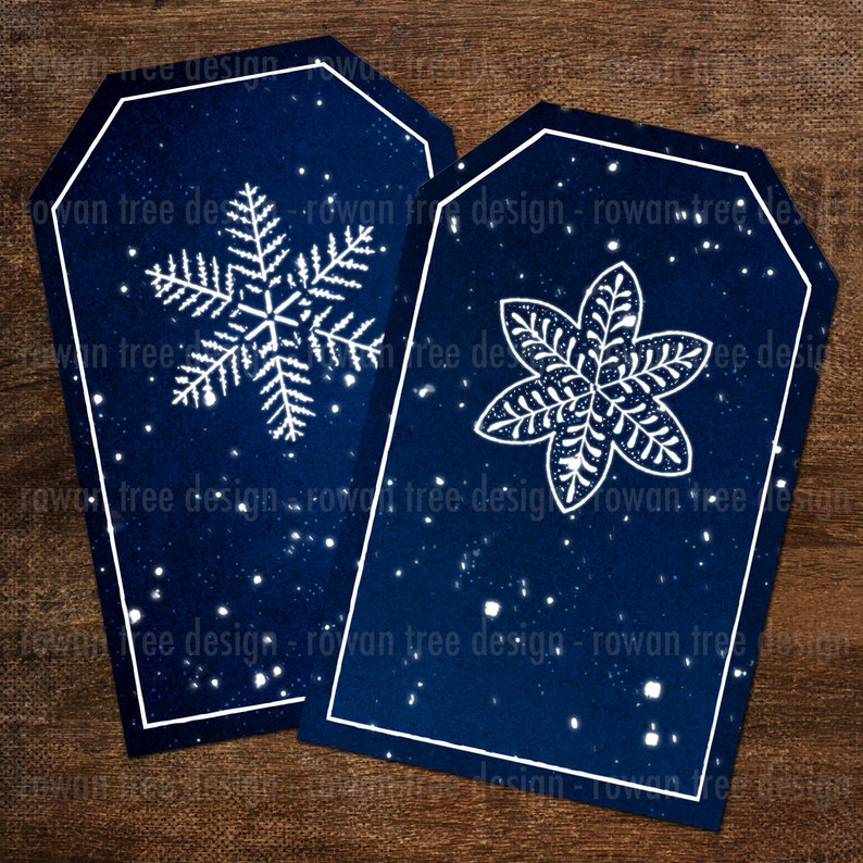 VINTAGE SNOWFLAKES Printable Tags No. 0201 - Etsy