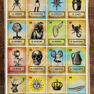 PRINTABLE LOTERIA CARDS Entire Set 54 Cards - Original Designs - No ...