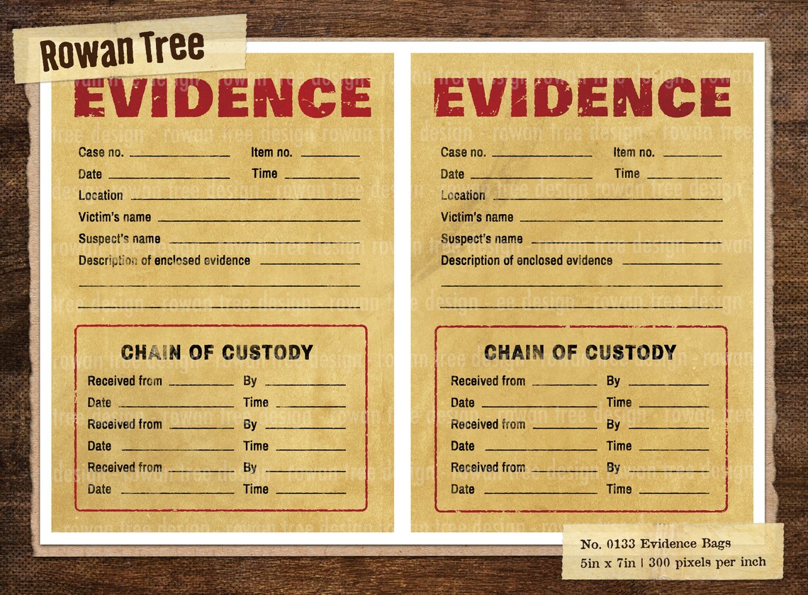 EVIDENCE BAGS Digital Collage Sheet True Crime 5x7in No. - Etsy