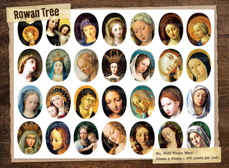 VIRGIN MARY Digital Collage Sheet 30x40mm Ovals - No. 0142 - Etsy