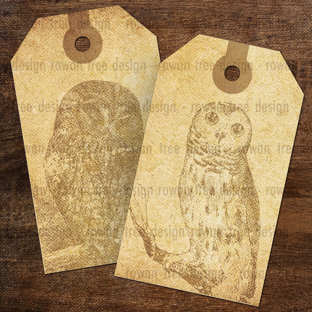 VINTAGE OWLS Printable Tags - No. 0159 - Etsy UK
