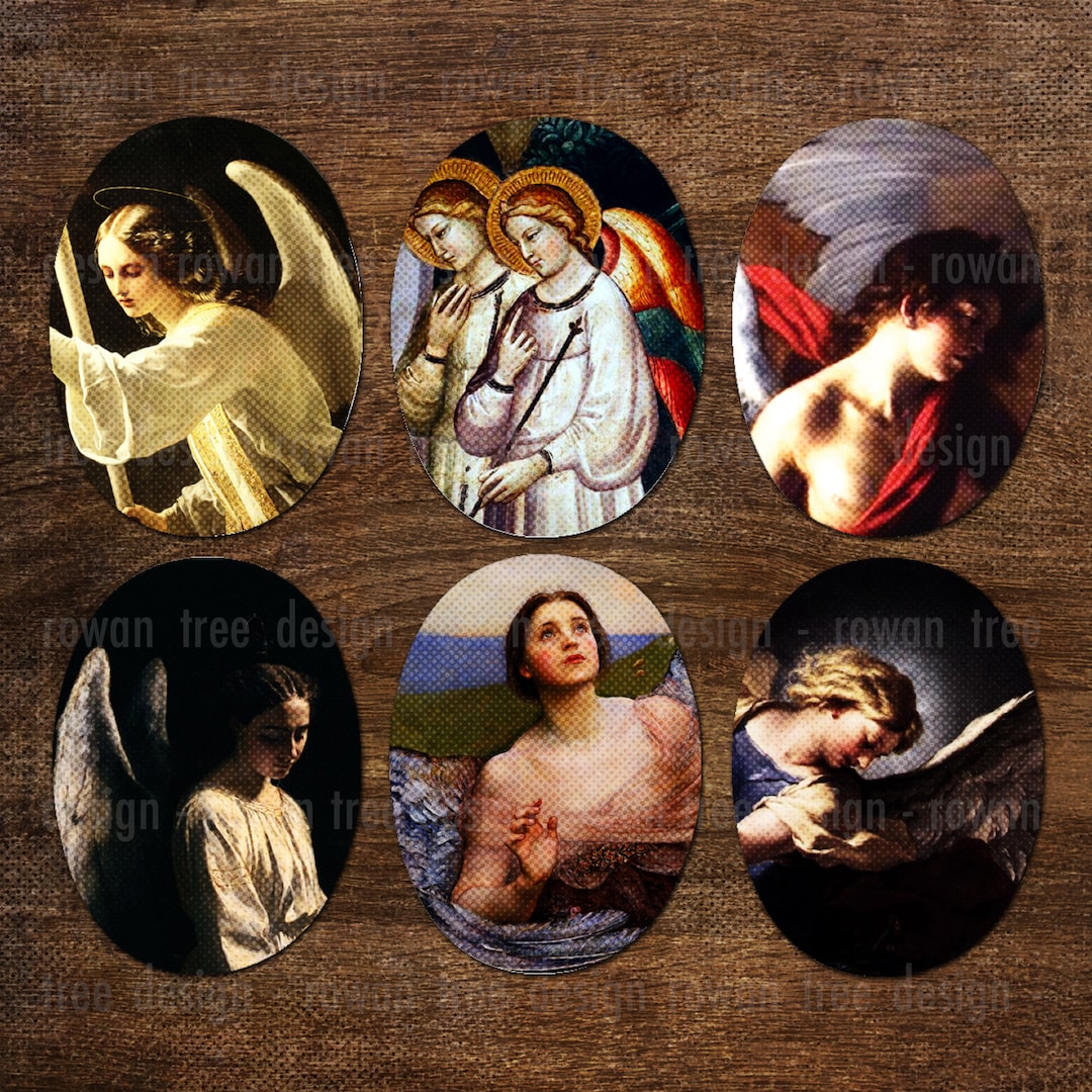 VINTAGE ANGELS Digital Collage Sheet 30x40mm Ovals - No. 0214 - Etsy