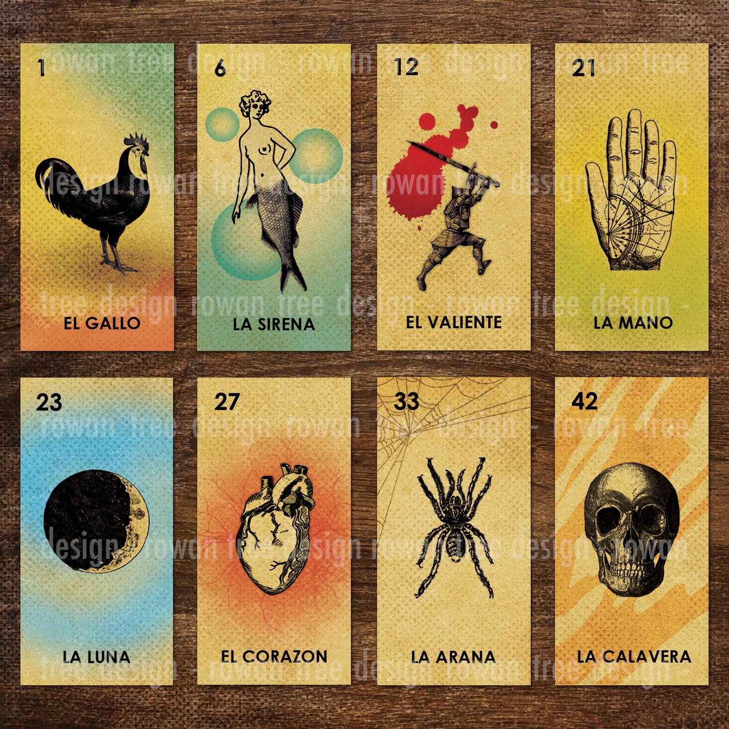 LOTERIA CARDS Digital Collage Sheet 1x2in Full Set Printable Mexican ...